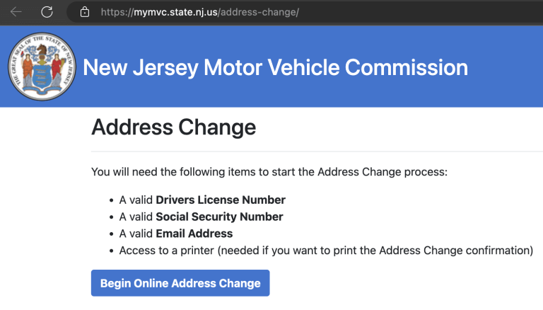 How To Update Your Address with the New Jersey (NJ) DMV - My DMV ...